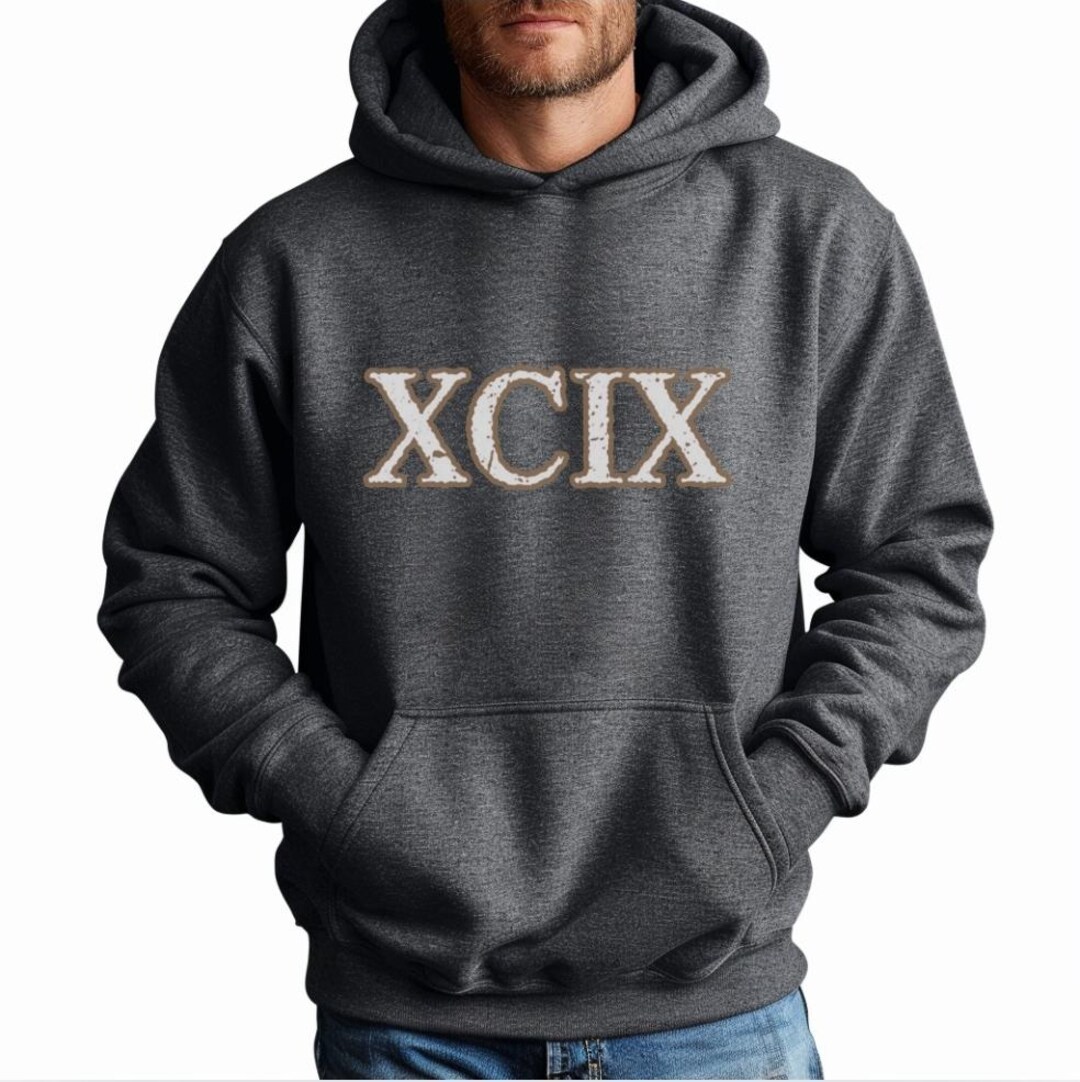 Roman Numerals 99 Hoodie, Cozy Unisex Fleece Sweatshirt, Casual ...