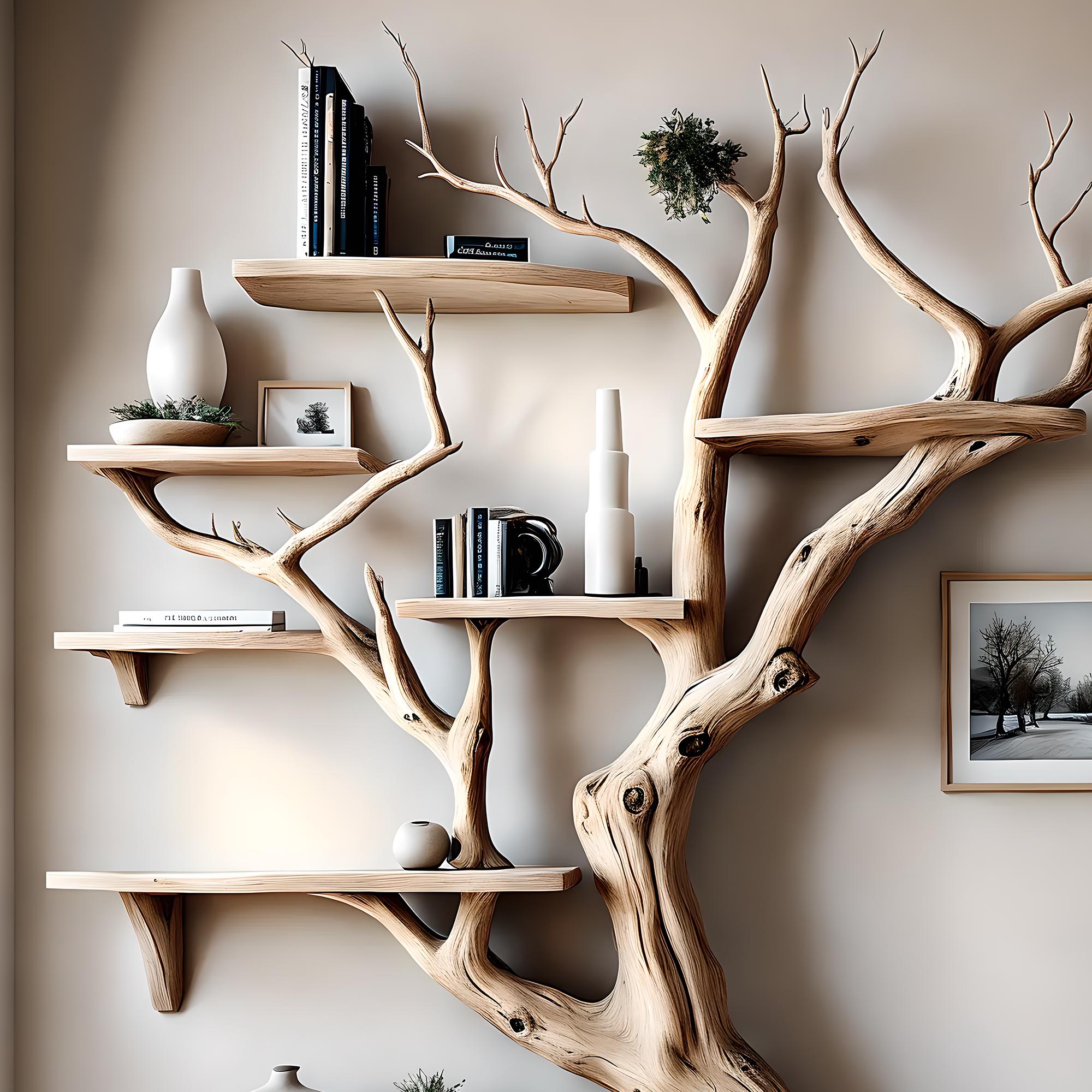 Tree Branch Bookshelf With Stand, Wall Decoration Bookshelf, Living ...