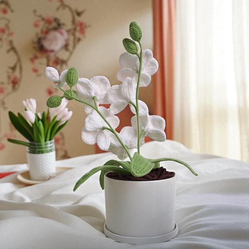 Crochet Orchid Pattern PDF, Amigurumi Flower Tutorial, DIY Orchid Plant ...
