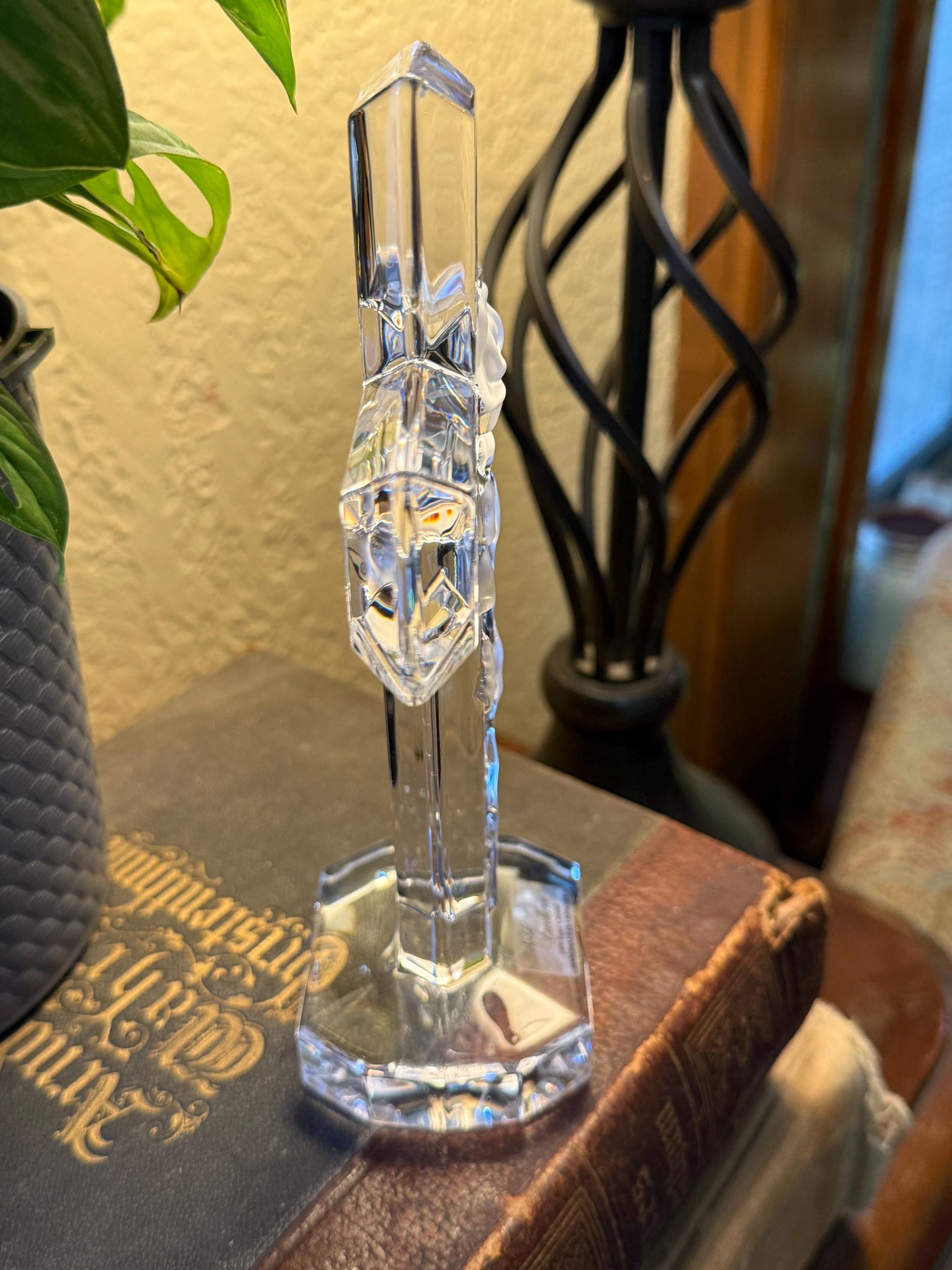 Handmade German Lead Crystal Cross With Rose Design | 24% Lead Crystal ...