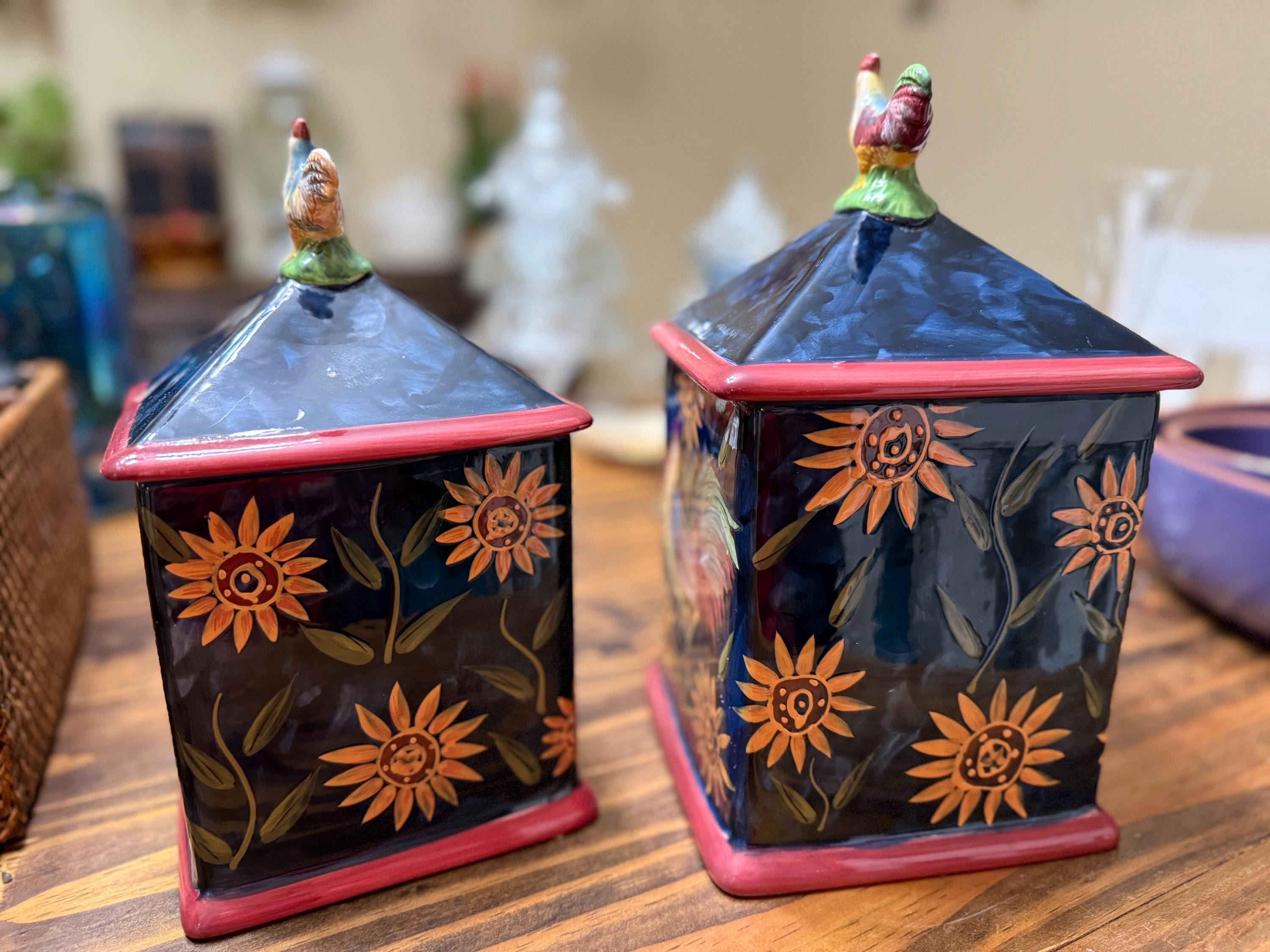 Susan Winget Rooster Canister Set – Certified International – Ceramic ...