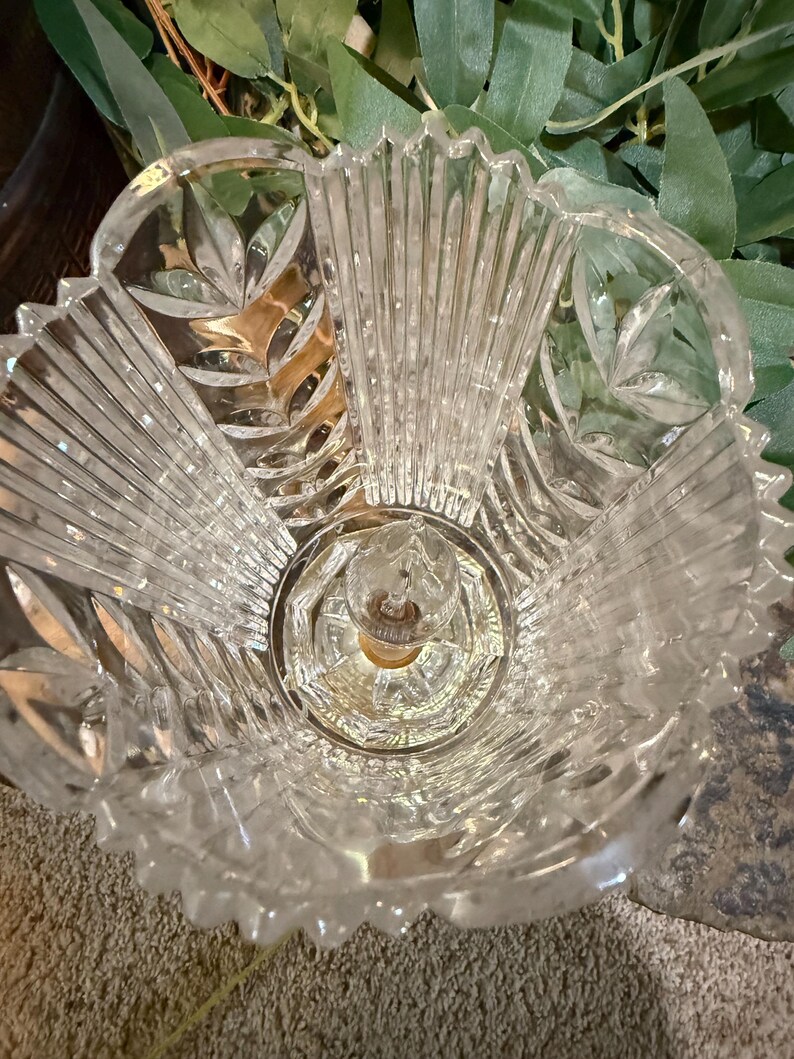 Vintage Hollywood Regency Style Crystal Torchiere Table Lamp With Brass ...