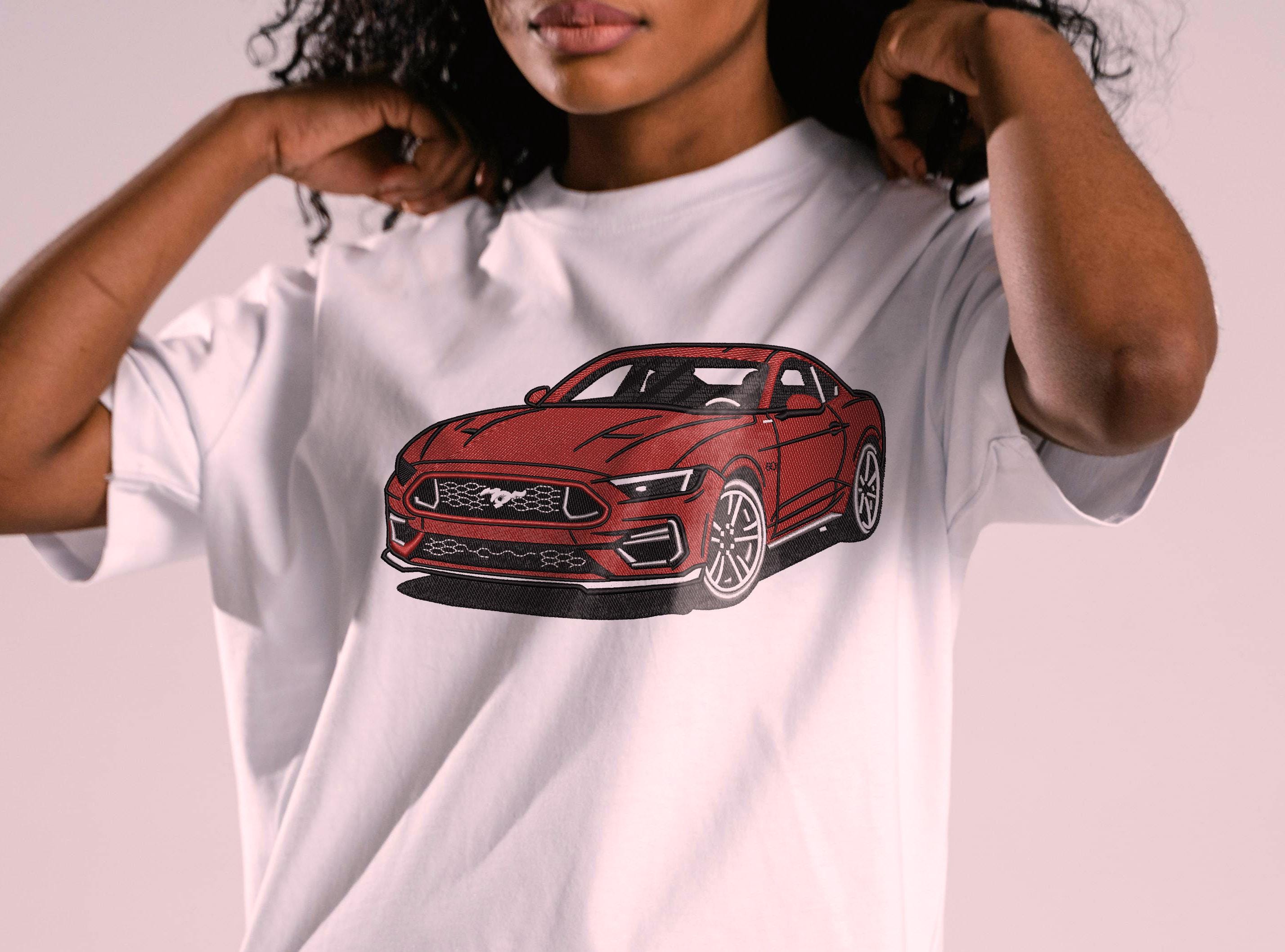Ford Mustang GT Embroidery Machine File – Full Color & Single Color – 4 ...