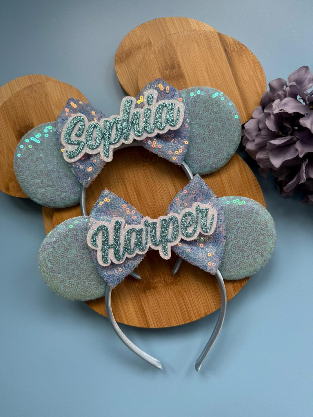 Personalised Minnie Mouse Ears With Name | Baby Blue Mickey Ears | Baby ...
