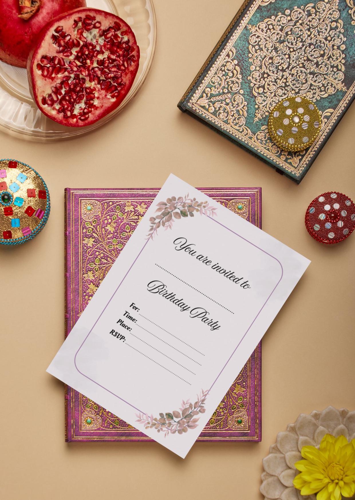 Editable Simple Birthday Invitation Bundle- 5 Colours - Etsy