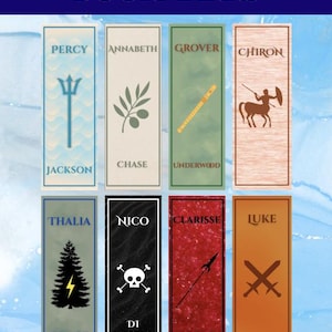 Percy Jackson Inspired 8 Bookmarks Set With Character Names - Etsy