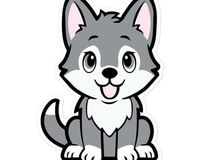 Brave Wolf Pup Vinyl Sticker: Loyal Lobo Animal Decal - Etsy