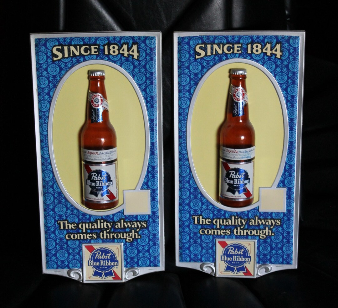Vintage Pabst Blue Ribbon Rare 3D Beer Bottle Bar Signs - Pair - PBR ...