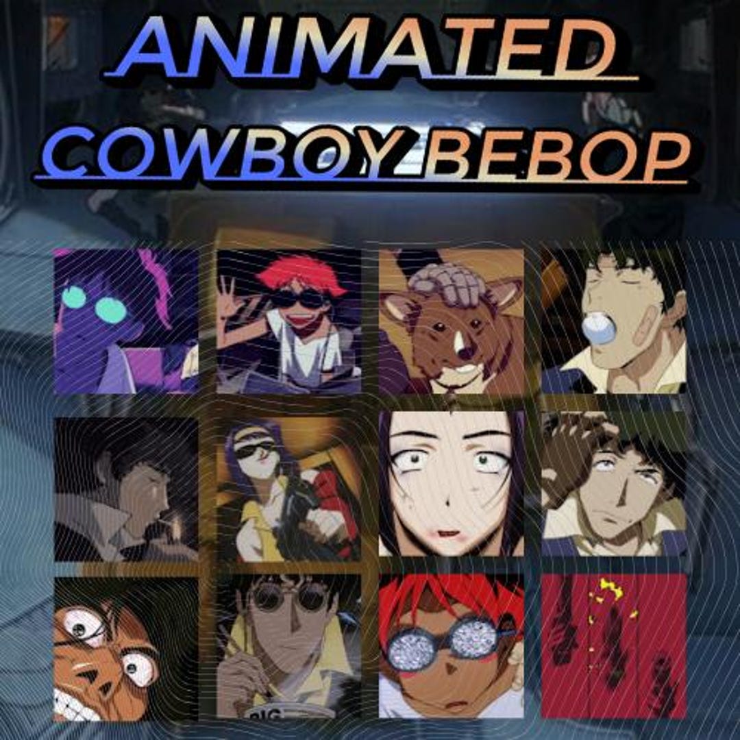 25 Cowboy Bebop ALL ANIMATED Emote Pack 112x112 - Twitch, Anime, Retro ...