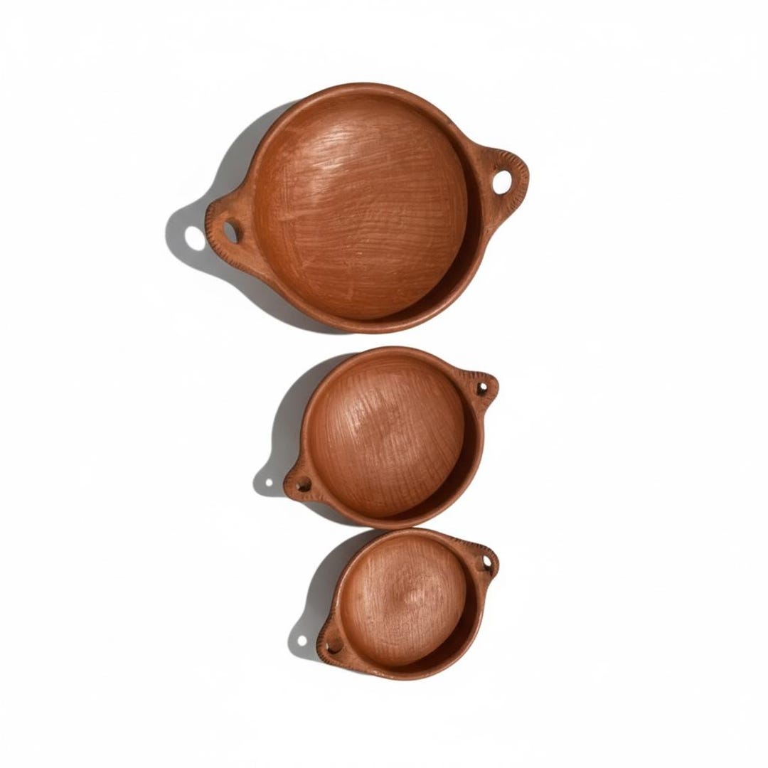 Set of 3 Handmade Moroccan Clay Cooking Pots Natural Clay Cookware - Etsy