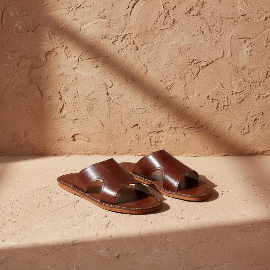Handmade Moroccan Leather Sandals Men – Orthopedic Comfort Sole - Etsy