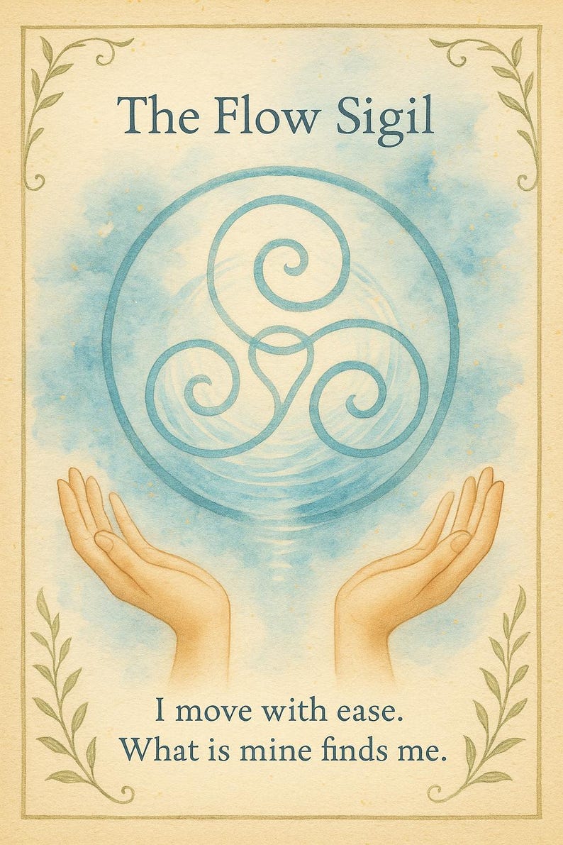 Flow Sigil Printable Spell: Minimalist Witchy Wall Art (digital ...