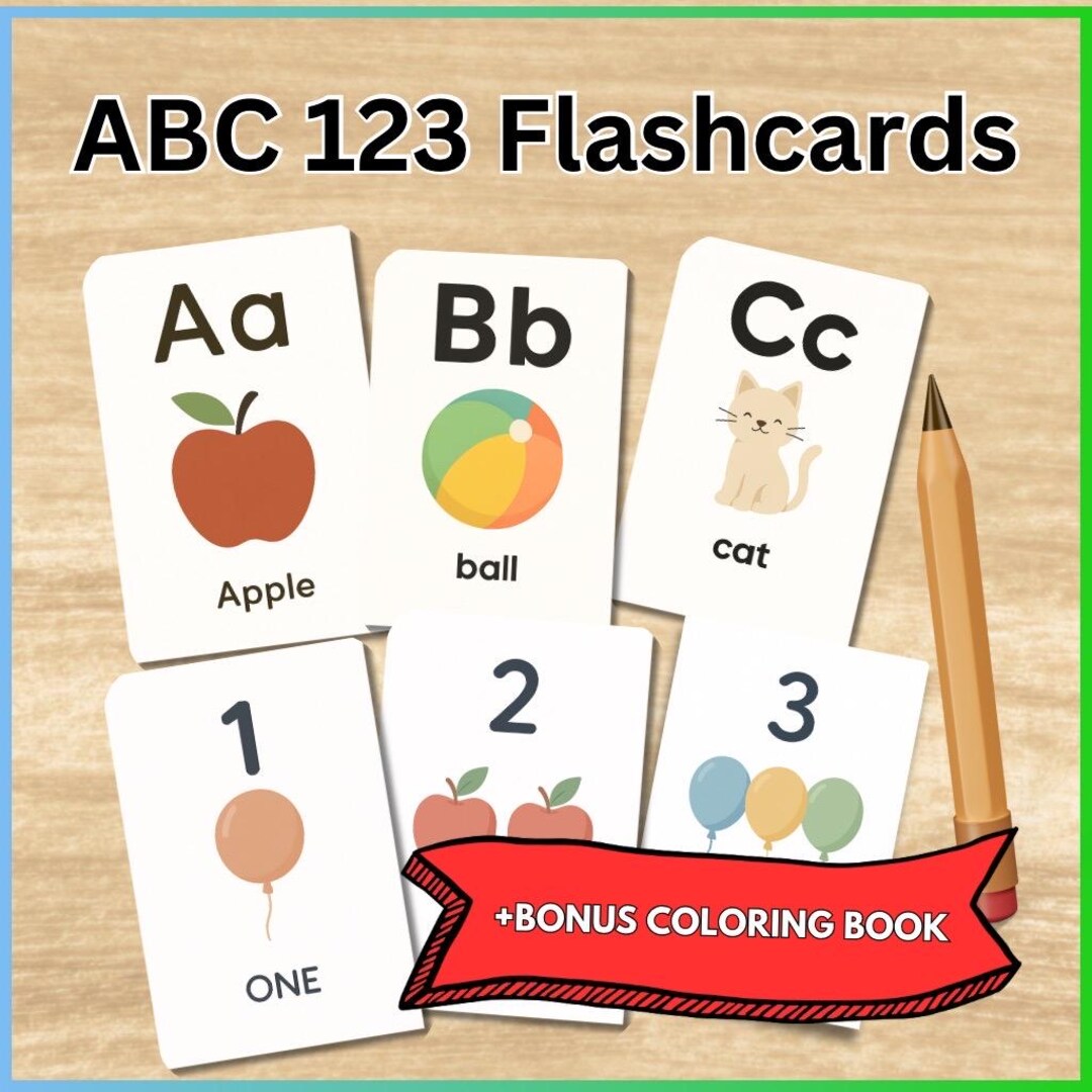 Alphabet & Number Flashcards Printable PDF – Toddler Preschool Learning ...
