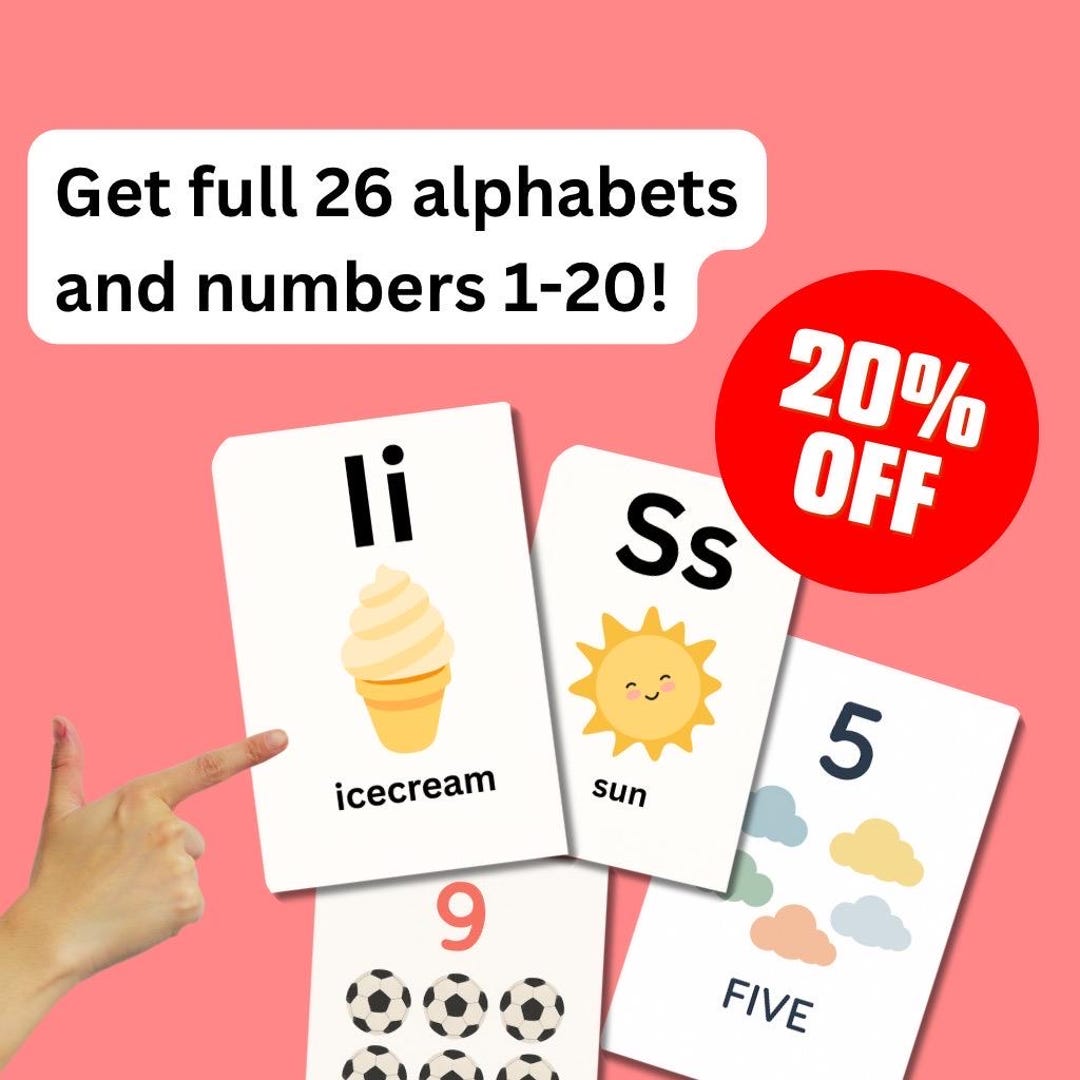 Alphabet and Number Flashcards Bundle: Early Learning, Montessori ...
