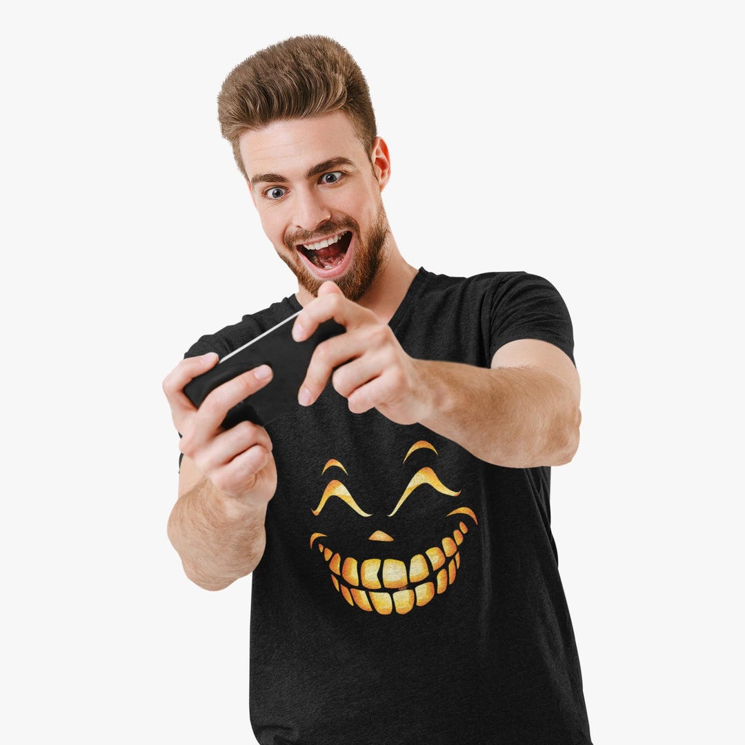 NATE - Halloween, Scary Face Smile Skeleton Graphic Design, Men's, Guys ...