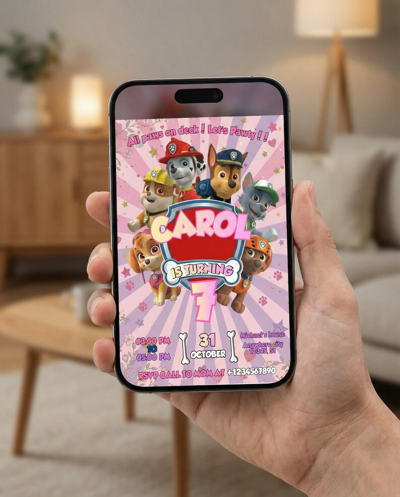 Paw Patrol Birthday Invitation, Editable Pup Crew Party (digital ...