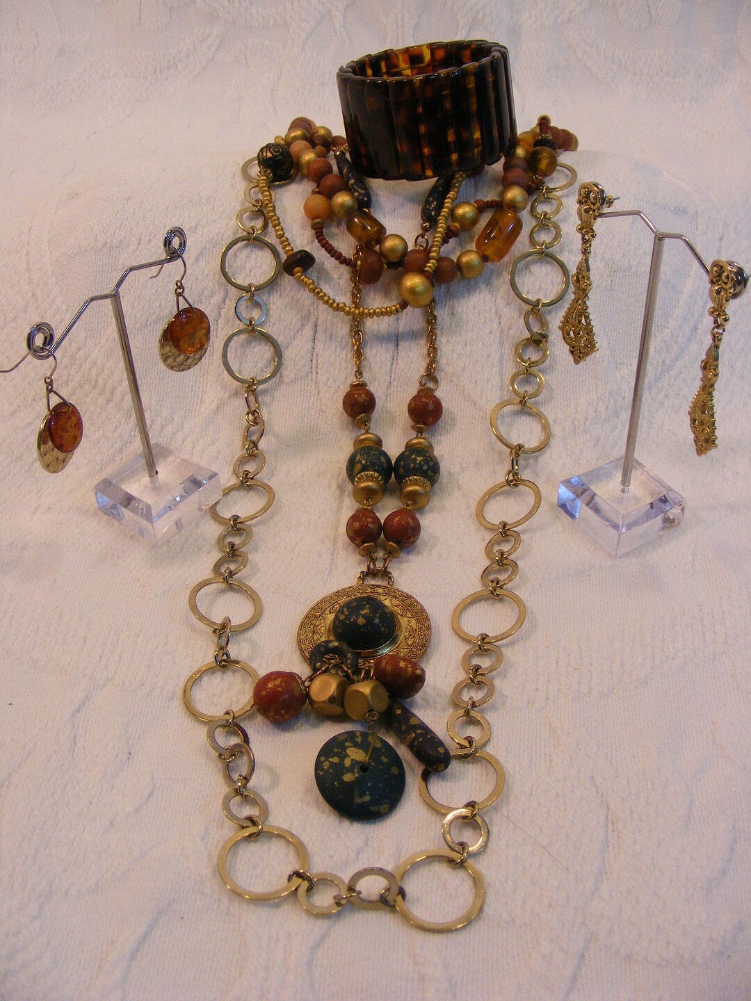 Curated Collection of Earthy Ethnic, Gold Tone, Beads, Chico's Necklace ...