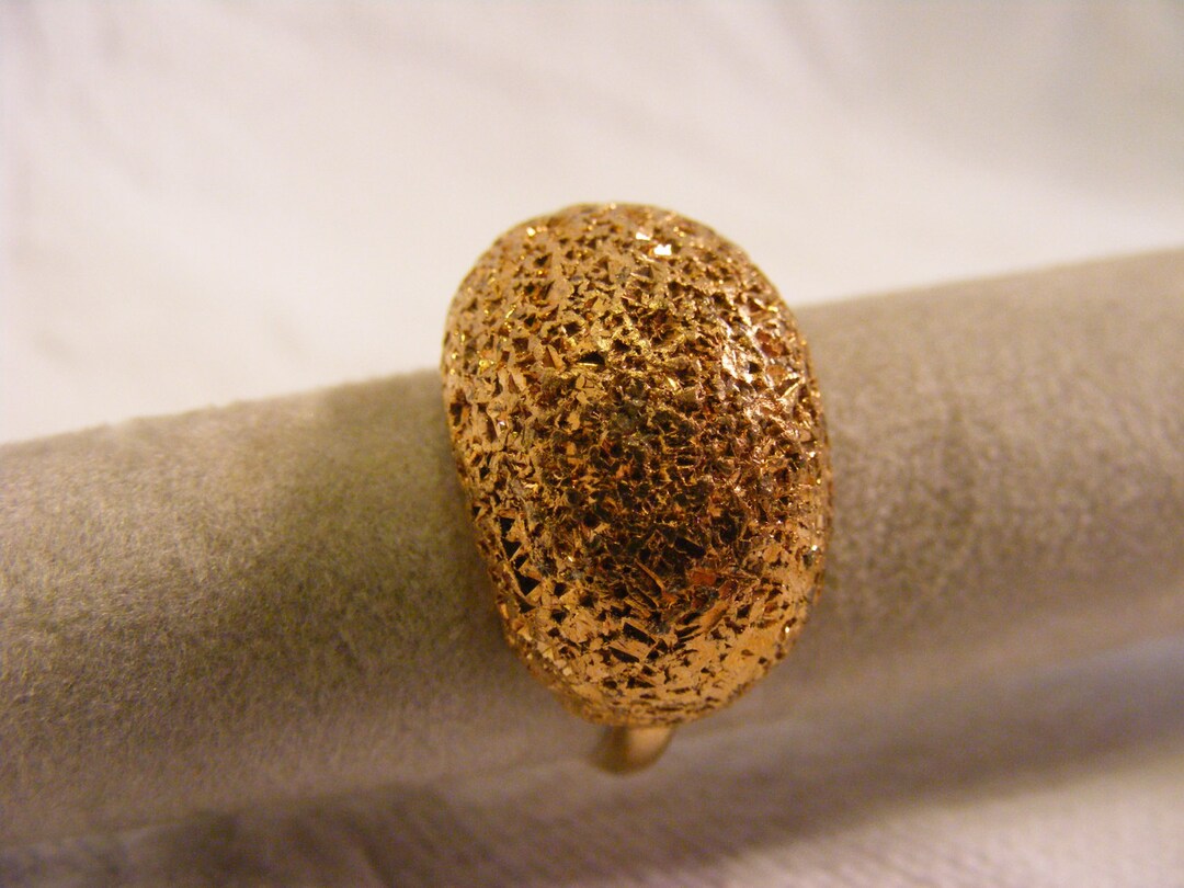 Medium Oval Dome Ring, Big Ring, Mica, Nugget, Natural Finish ...