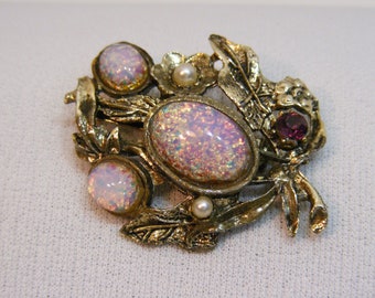 Opal Brooch - Etsy