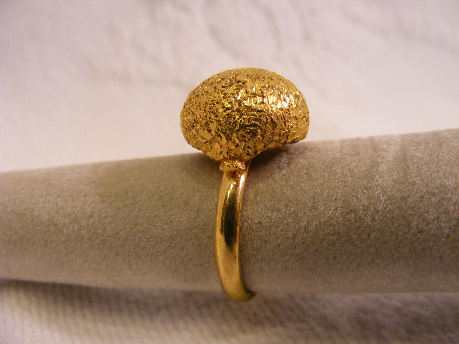 Small Dome Ring, Big Ring, Mica, Nugget, Natural Finish, Adjustable - Etsy
