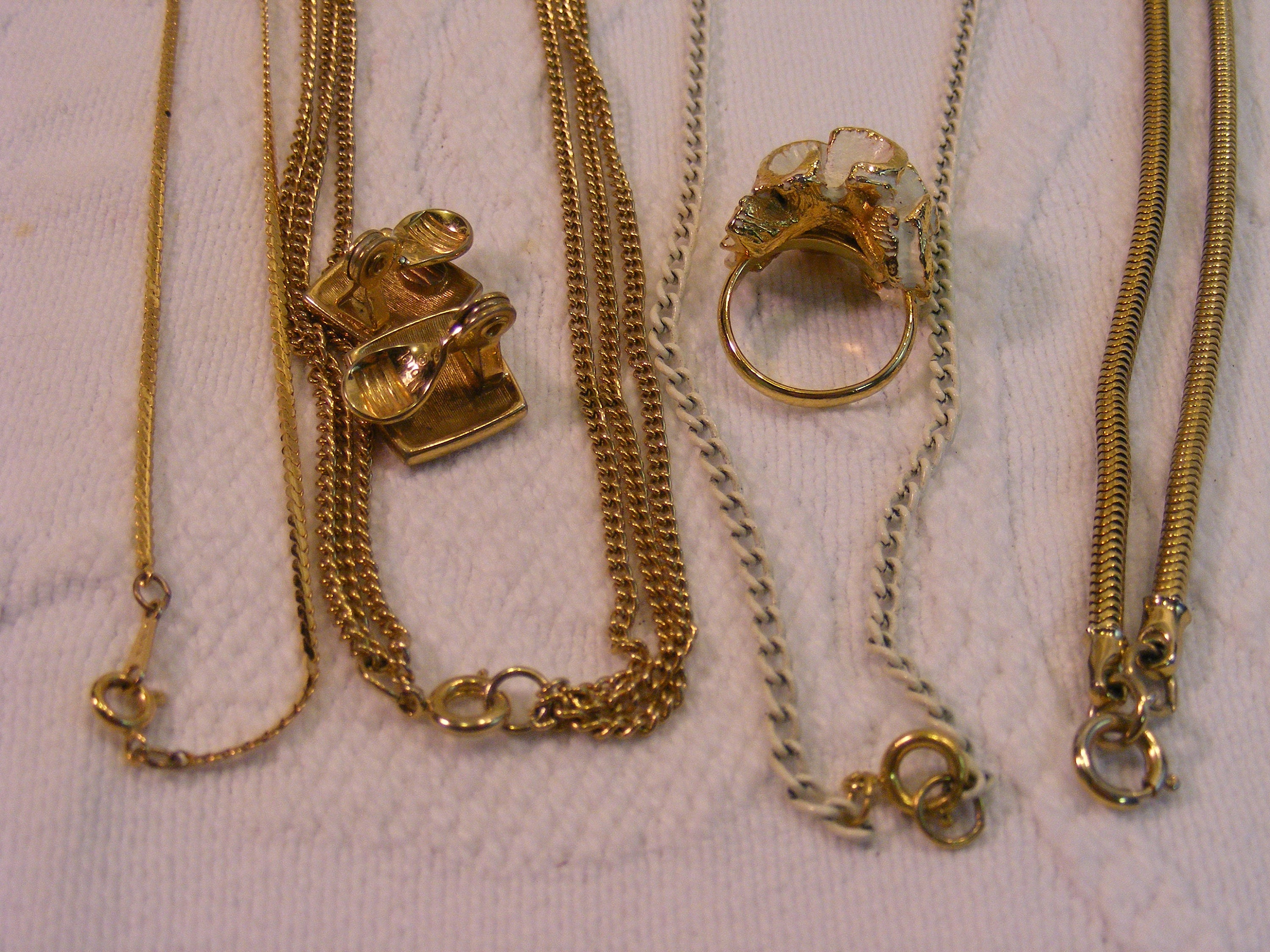 White and Gold Curated Collection White Enamel Jewelry Lot | Etsy