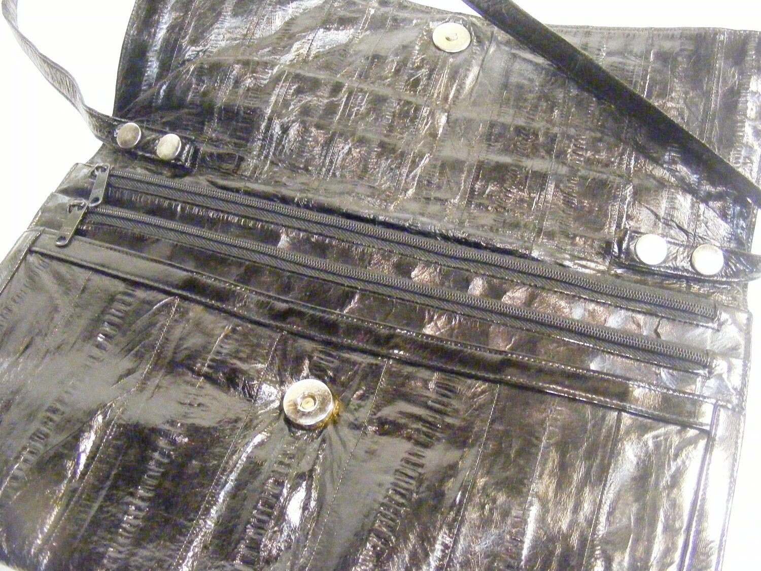 Genuine Eel Skin Purse, Black, Made in Hong Kong - Etsy