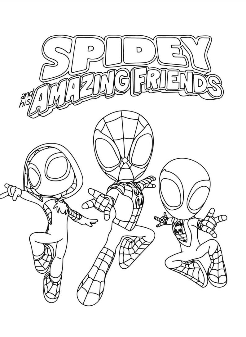 Spidey and Friends Coloring Book | 16 Printable Pages | Kids Superhero ...