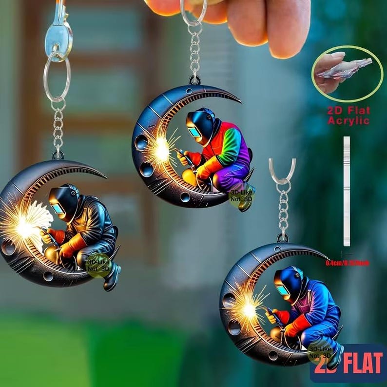 Astronaut Welding Design, Durable Metal Ring and Chain Suitable for ...