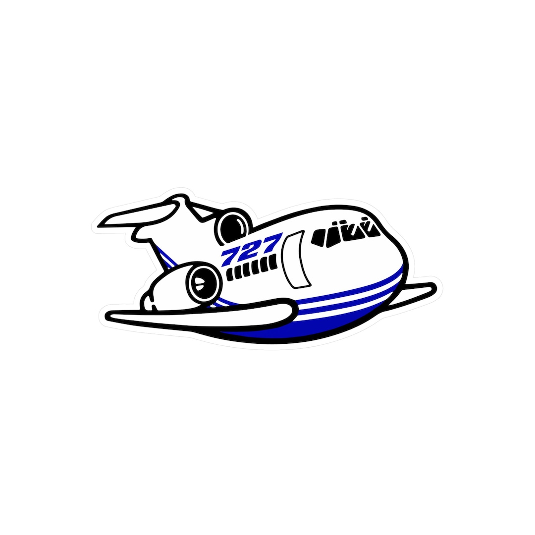 Boeing B727 B 727 Kiss-cut Cut to Shape Vinyl Decals, Travel Stickers ...