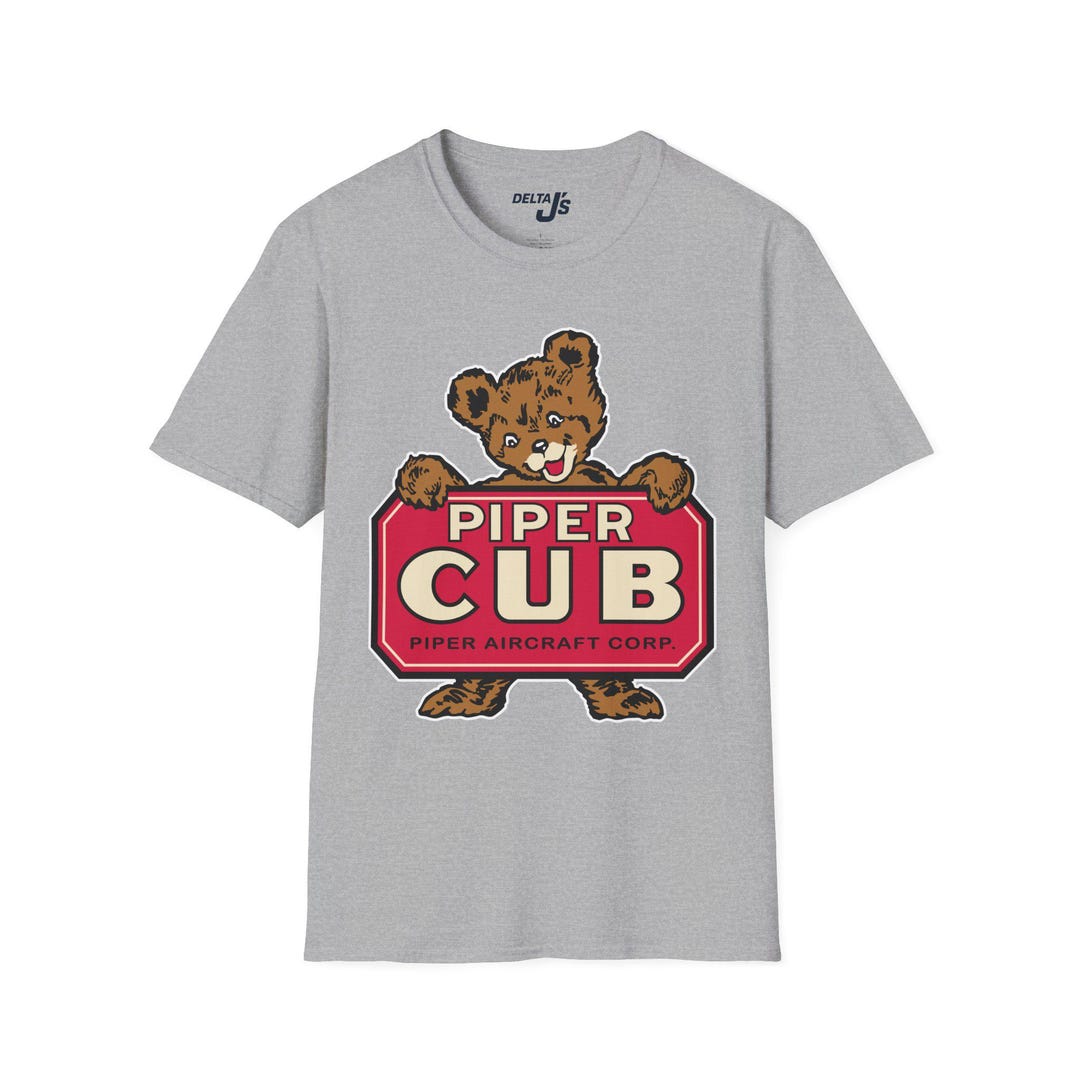 Piper Cub Bear Logo T-shirt | Vintage Aircraft Emblem Tee - Etsy