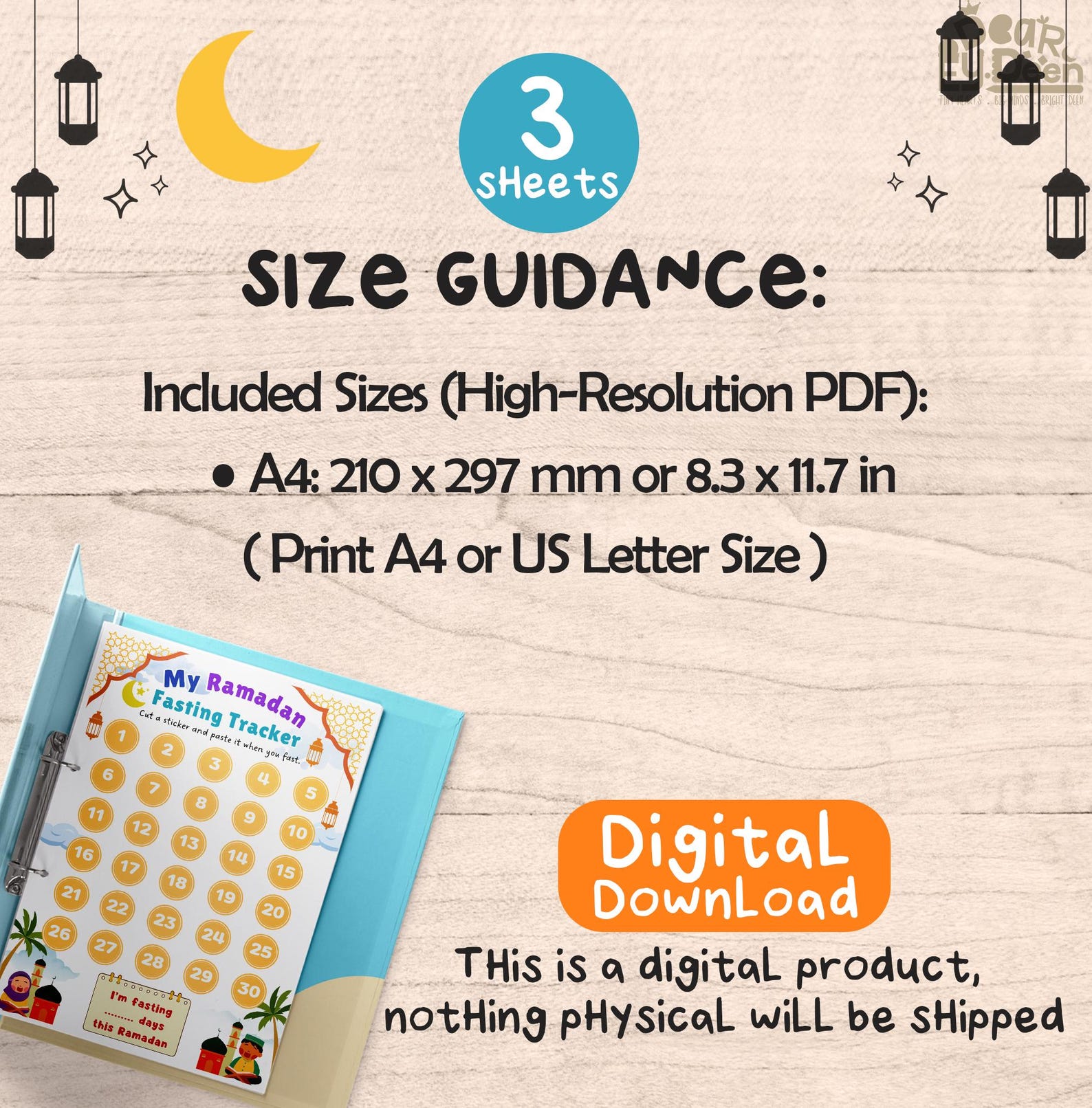 Ramadan Fasting Tracker: 30 Days Monthly Muslim Kids' Calendar Daily ...