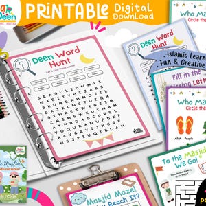 Islamic Kids Activity Busy Book: 40 Pages Muslim Children Learning Maze ...