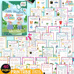 Islamic Kids Activity Busy Book: 40 Pages Muslim Children Learning Maze ...