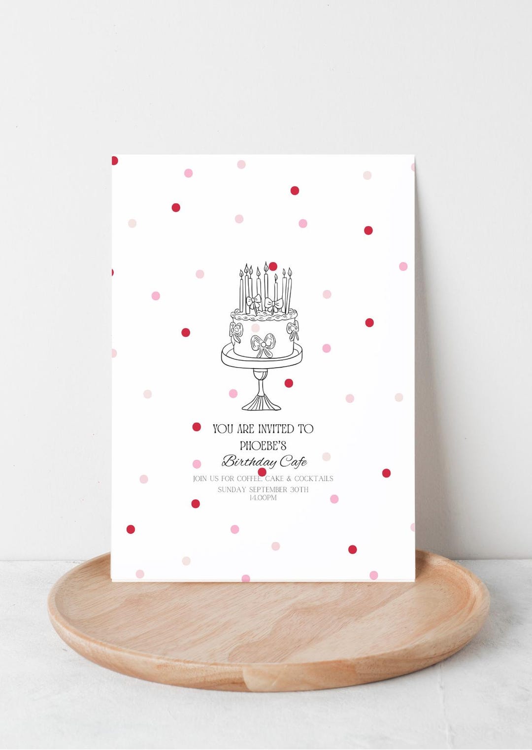 Pink Spotty Party Invitation - Etsy