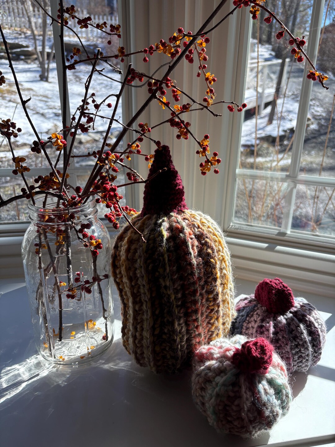 Hand Crocheted Variegated Gourds: Wool Blend Fall Decor - Etsy