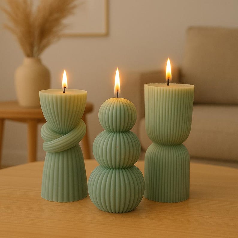 Modern Sculptural Candles – Minimalist Decorative Candle Collection - Etsy
