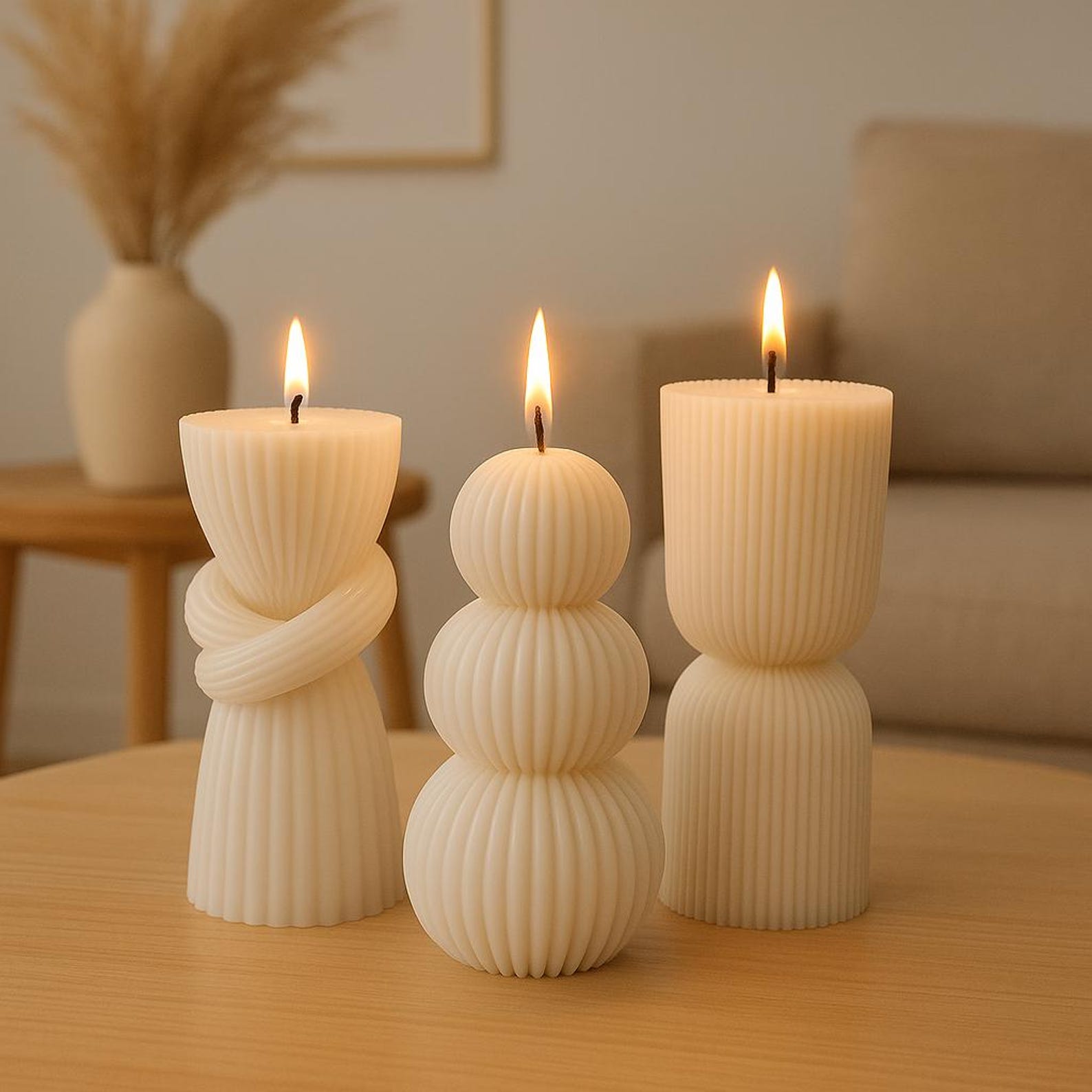 Modern Sculptural Candles – Minimalist Decorative Candle Collection - Etsy