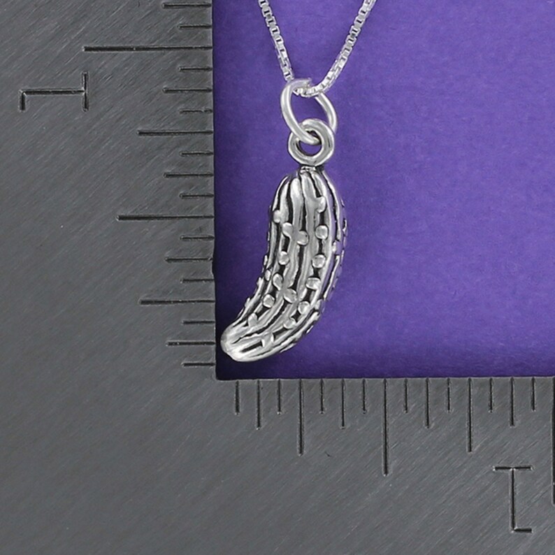PICKLE NECKLACE - 925 Sterling Silver - Cucumber Pickled Humorous Chef ...