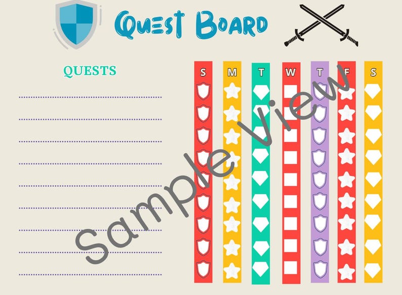 Quest Board-chore Chart - Etsy