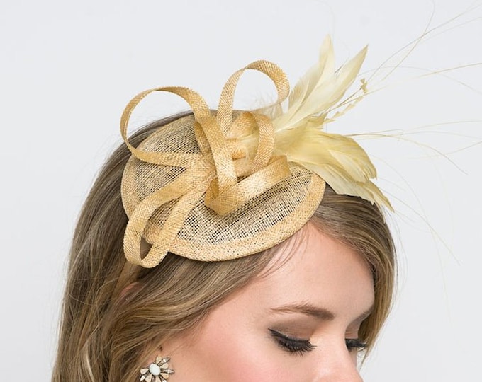Champagne Gold Mini Fascinator arianna Mini Mesh Fascinator - Etsy