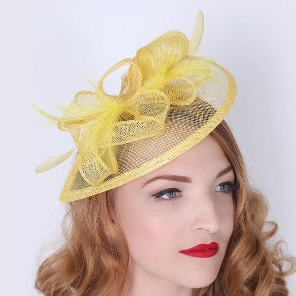 Yellow Fascinator - Etsy