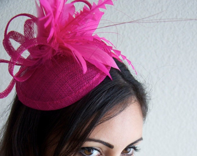 Fuchsia Mini Fascinator Arianna Mini Fuchsia Mesh Fascinator - Etsy