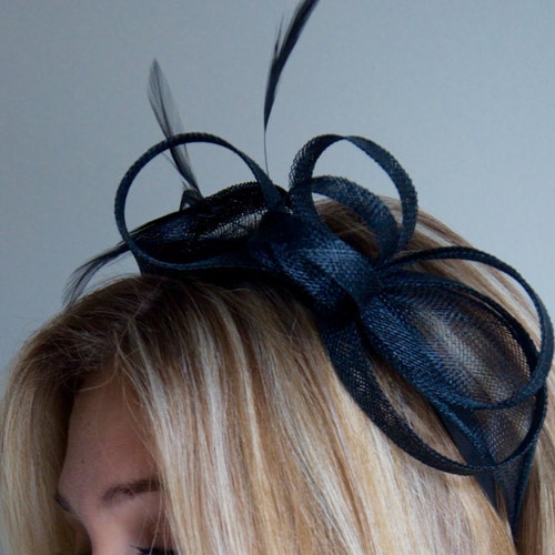Mini Black Fascinator Flitter-by Mesh Black Fascinator | Etsy