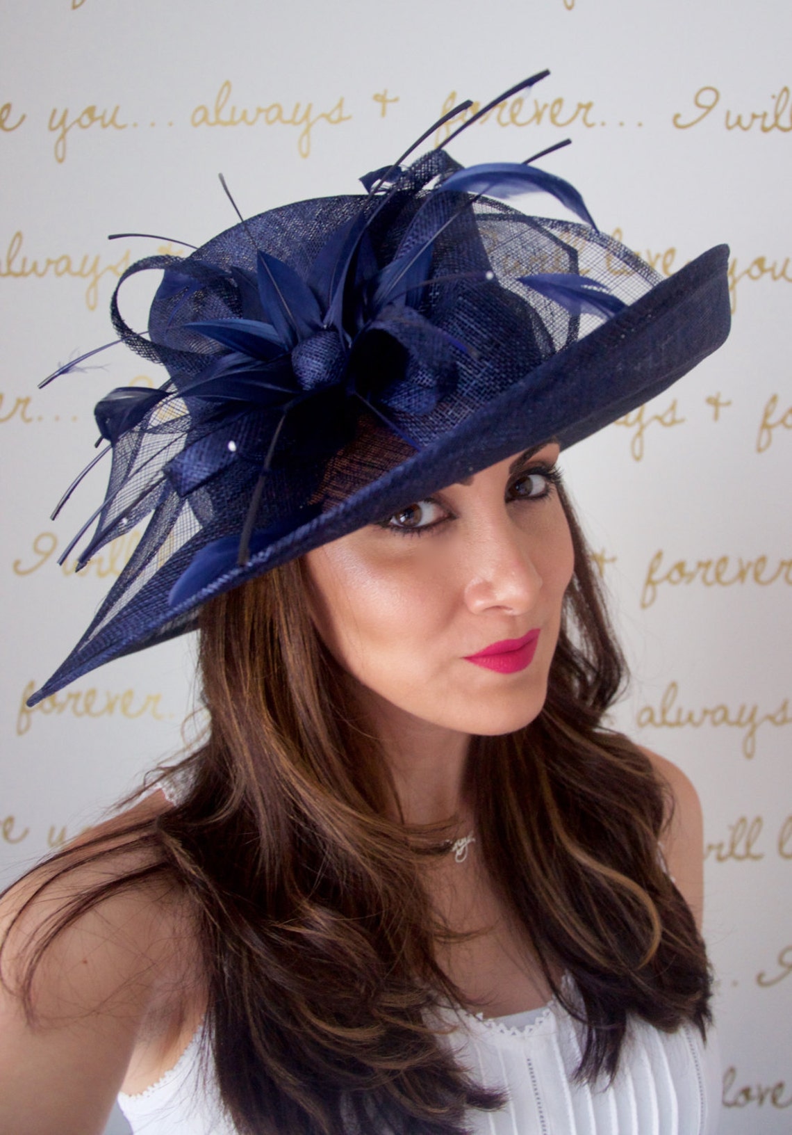 Navy Sun Hat charlotte Navy Flipped Brimmed - Etsy