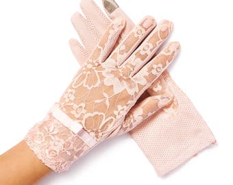 Pink Lace Gloves - Etsy