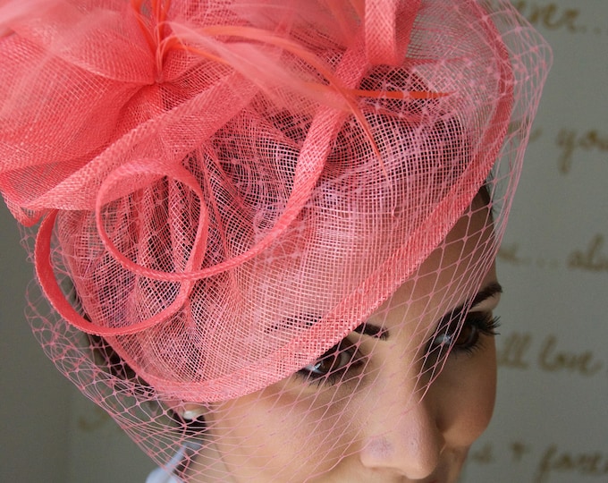 Coral Fascinator - 