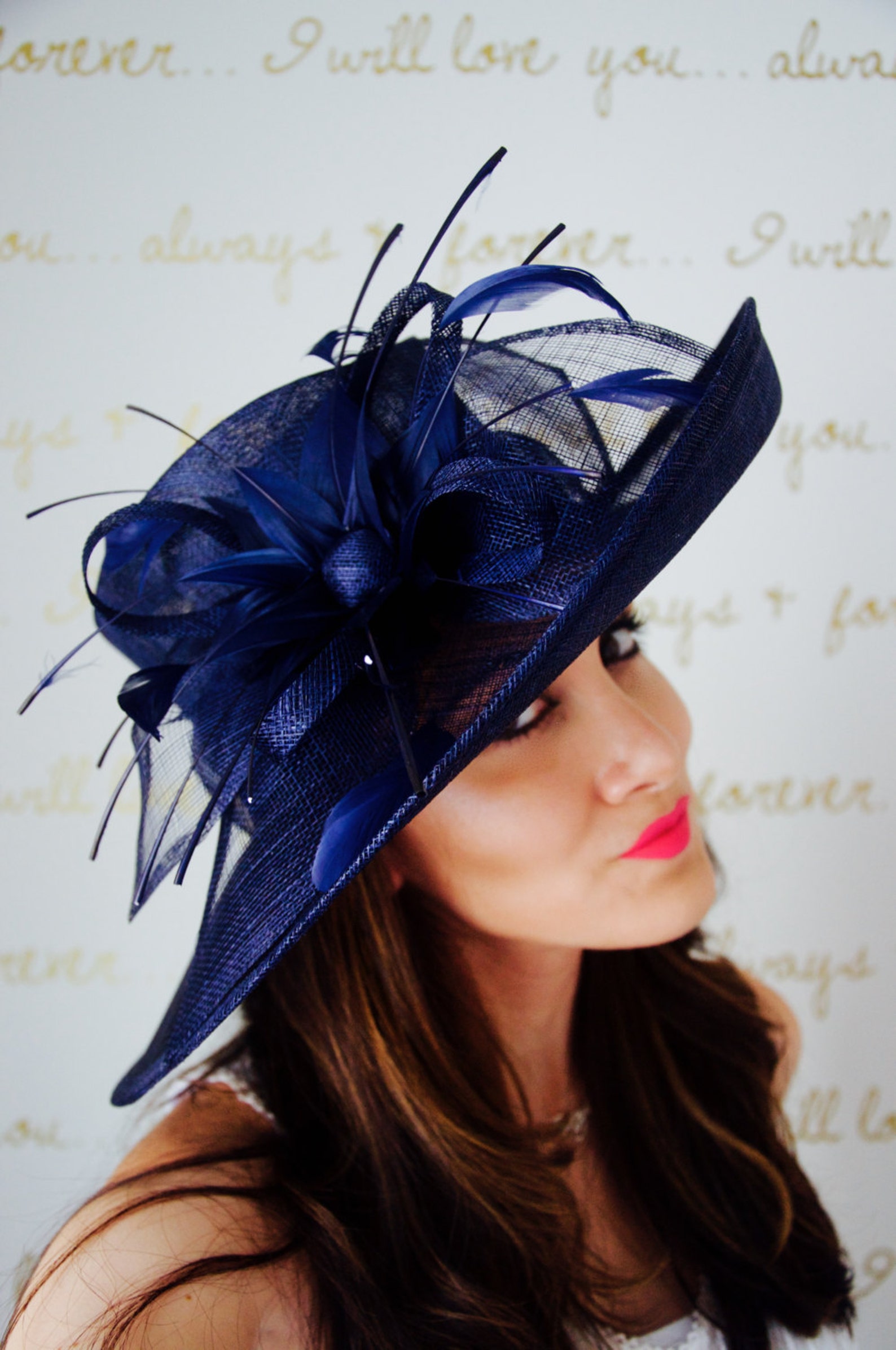 Navy Sun Hat charlotte Navy Flipped Brimmed - Etsy