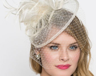 Ivory fascinator | Etsy