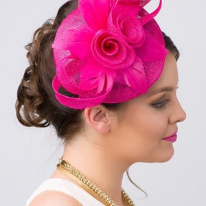 Fuchsia Fascinator - "emelia Rose" Fuchsia Fascinator Hat Headband W ...