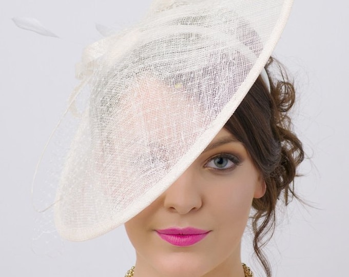 Ivory Fascinator Hat wendy Wide Slightly Brimmed - Etsy